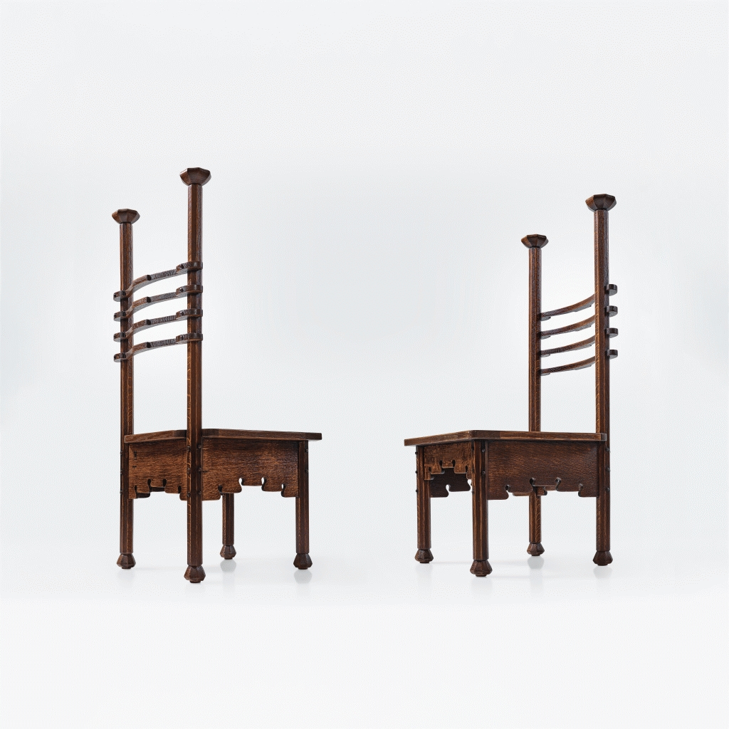 Charles Rohlfs | Pair of Ladder Back Chairs (1901) | MutualArt