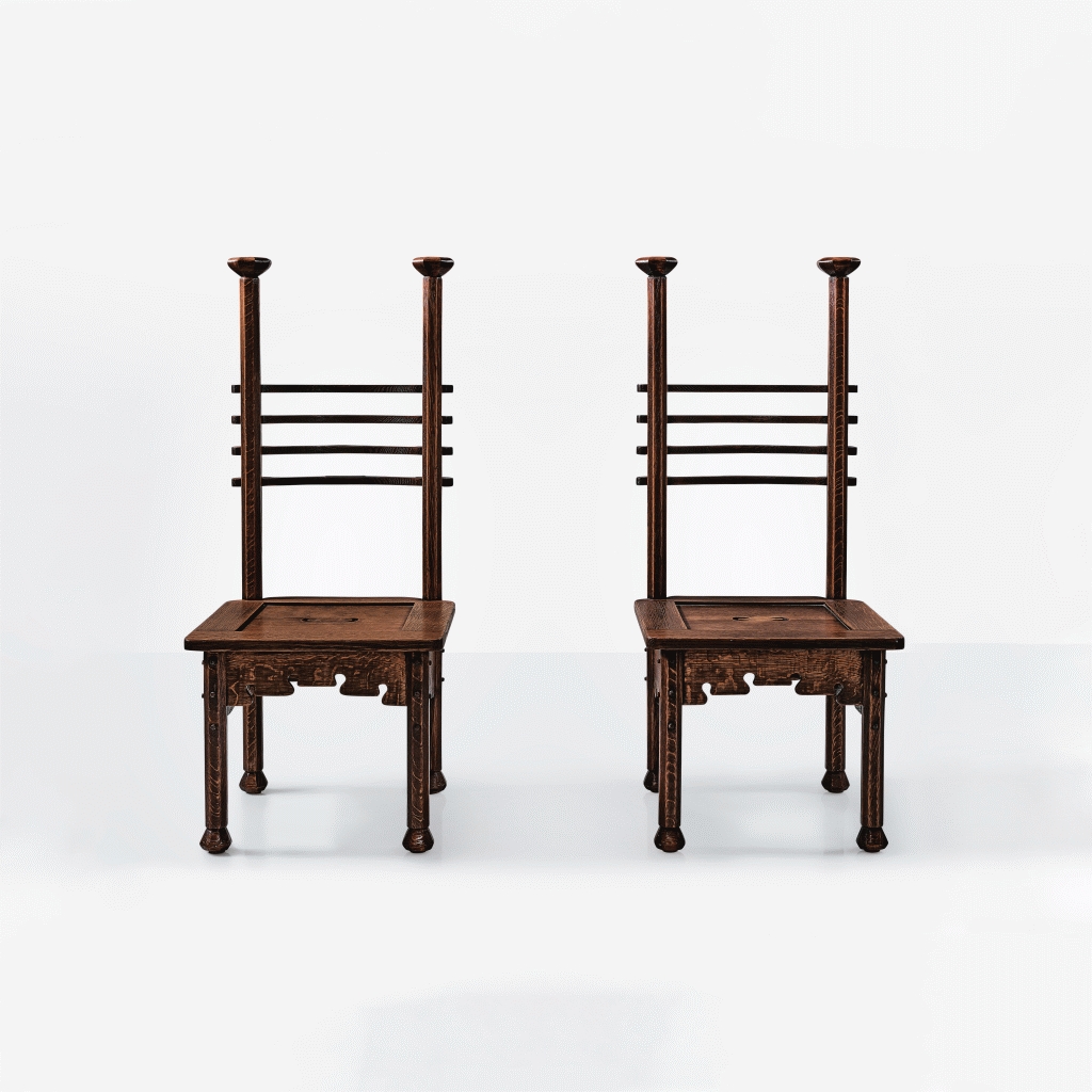 Charles Rohlfs | Pair of Ladder Back Chairs (1901) | MutualArt
