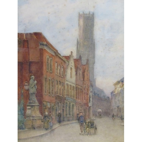 Arthur George Bell | A street scene in Bruges | MutualArt