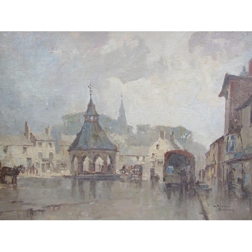 William Benner | A rainy day at Bingham Marketplace | MutualArt