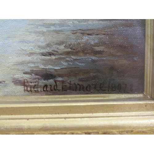 Richard Elmore | A beached sailing vessel in the moonlight (1897 ...