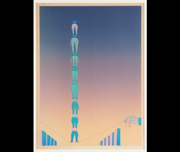 Jean-Michel Folon | L'équilibre humain (1974) | MutualArt