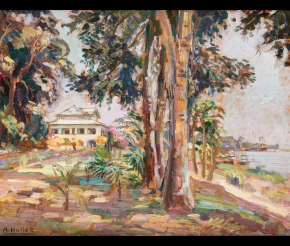 Andre Hallet | Maison coloniale au bord du lac | MutualArt