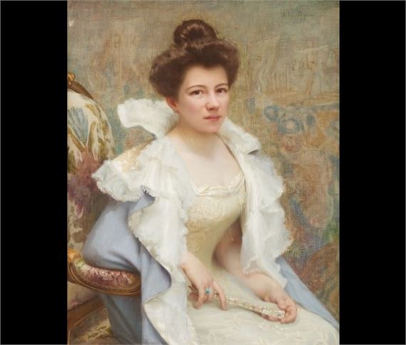 Jules Triquet | Jeune femme à l'éventail | MutualArt