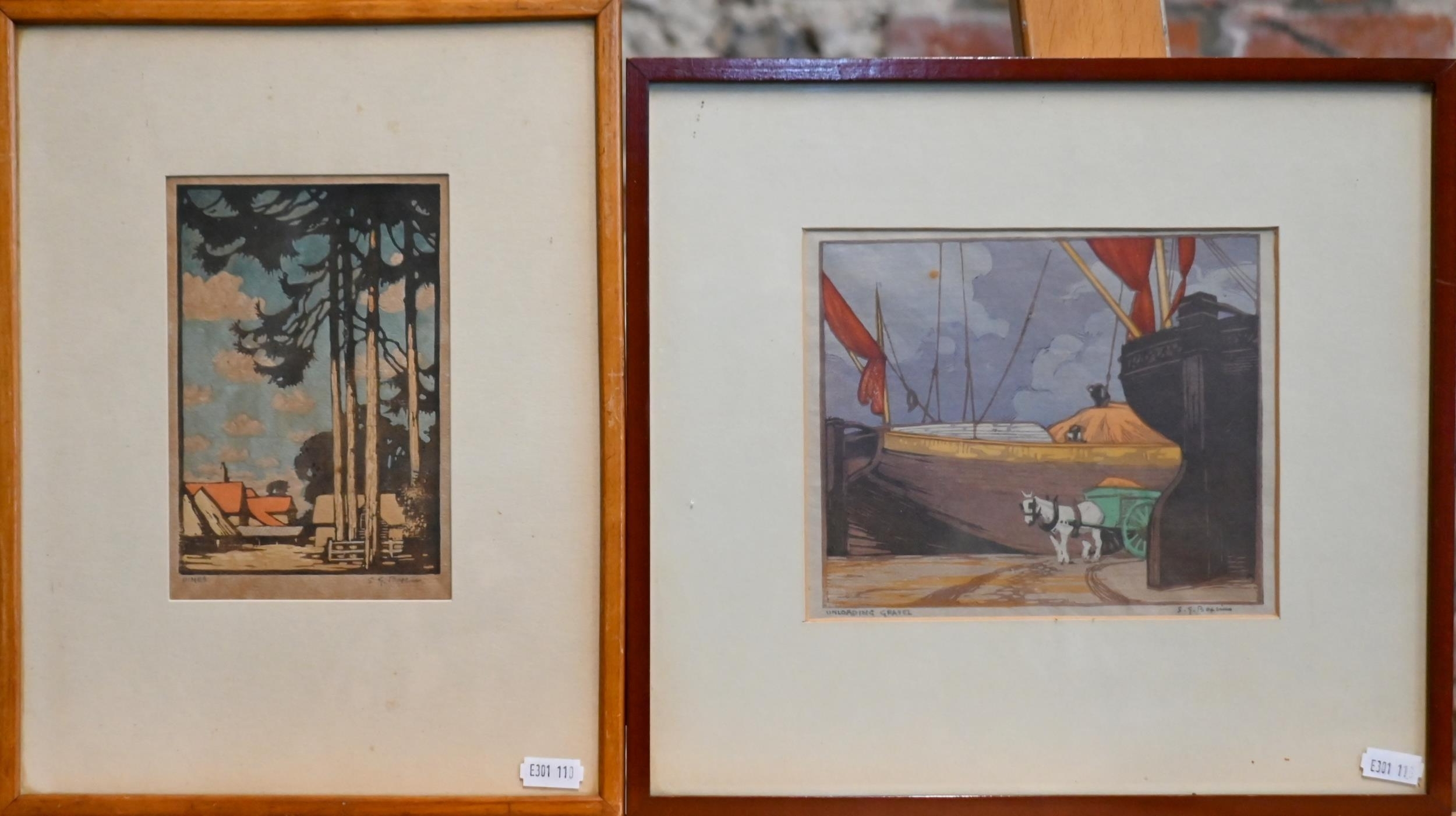 Sylvan G. Boxsius | Pines and Unloading gravel | MutualArt