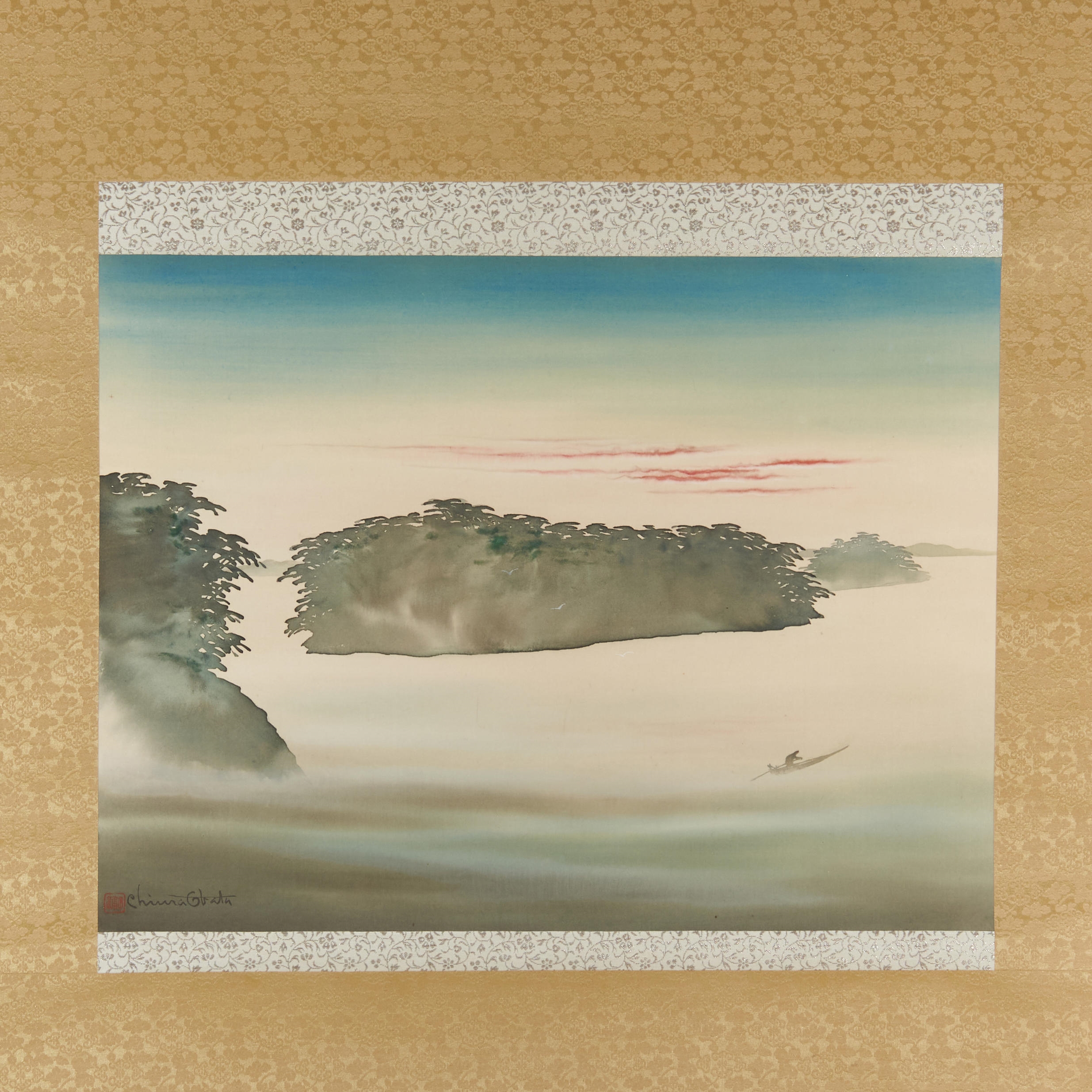 Chiura Obata | Hanging Scroll Painting Depicting Islets in a Foggy Sea ...