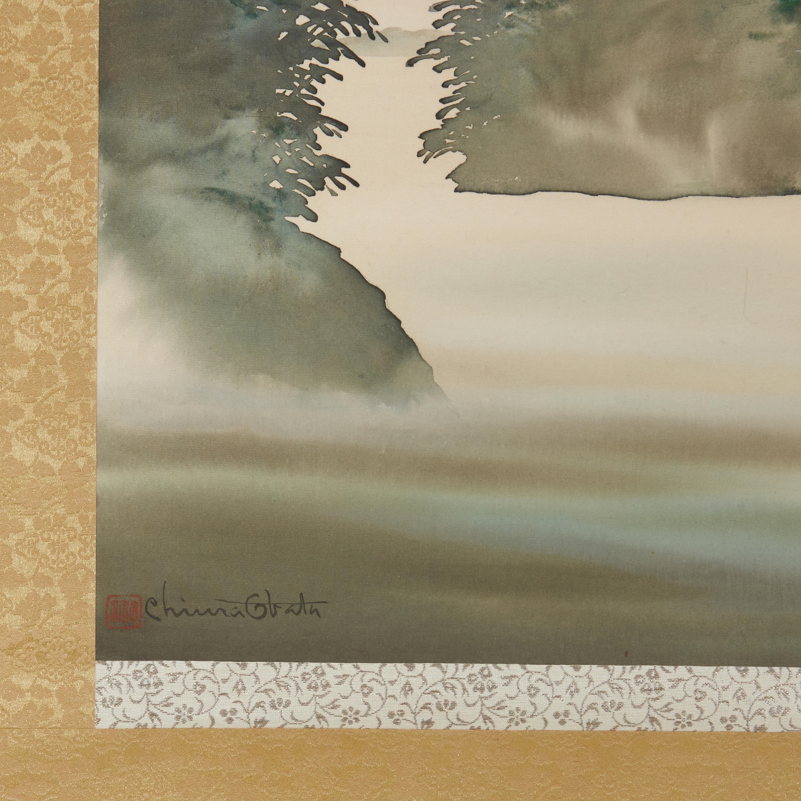 Chiura Obata | Hanging Scroll Painting Depicting Islets in a Foggy Sea ...