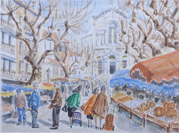 Jacques Salles | Le marché du pont du Las | MutualArt