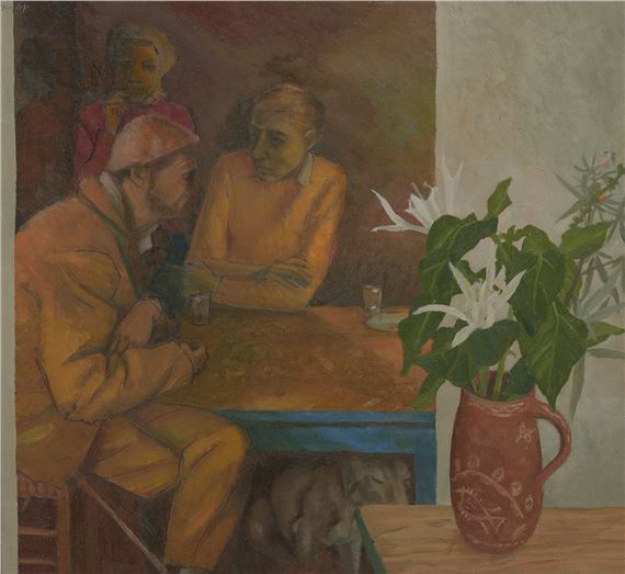 Brian Dunlop | Seated Figures in a Cafe | MutualArt