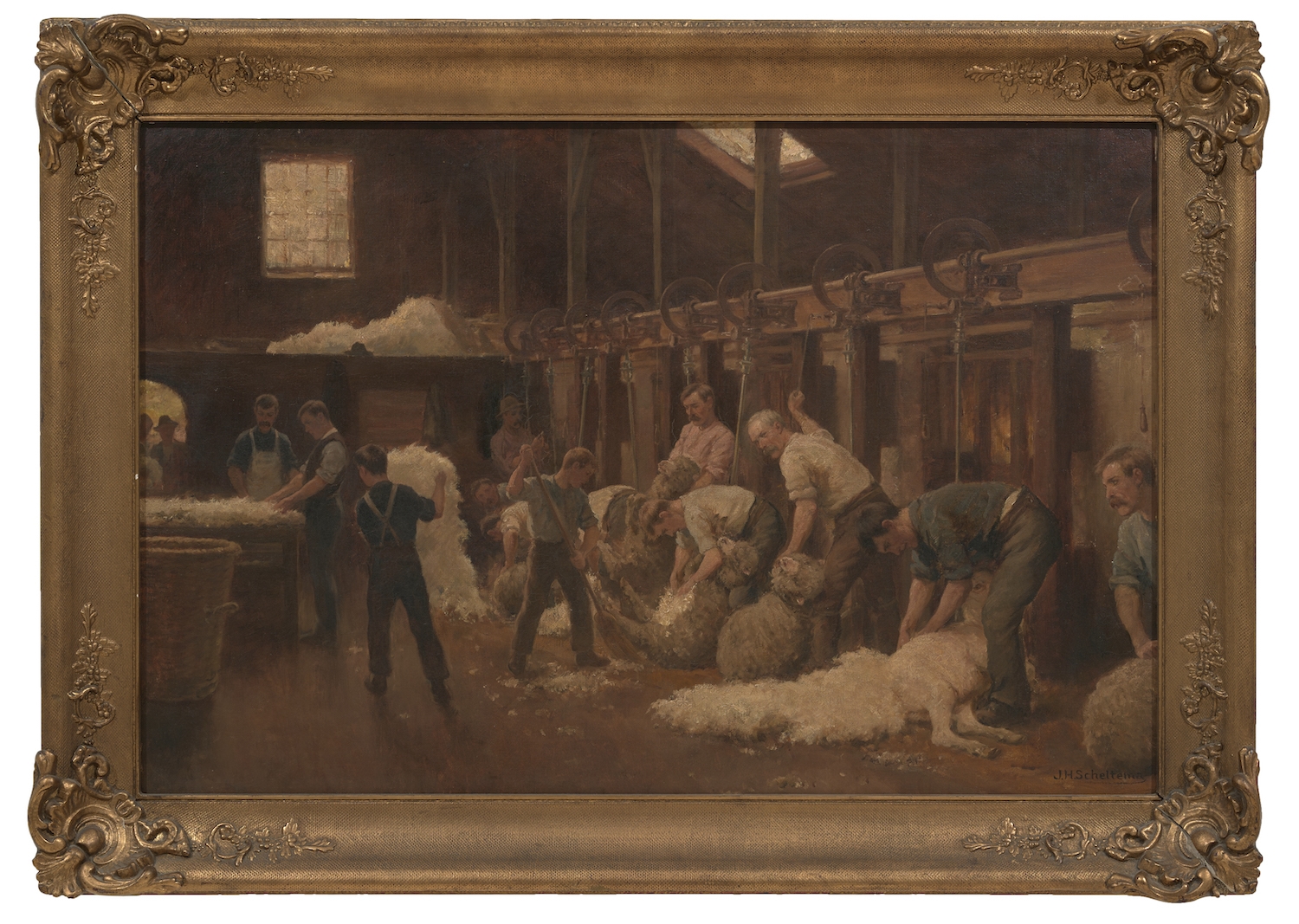 Jan Hendrik Scheltema | The Sheep Shearers (Circa 1904) | MutualArt