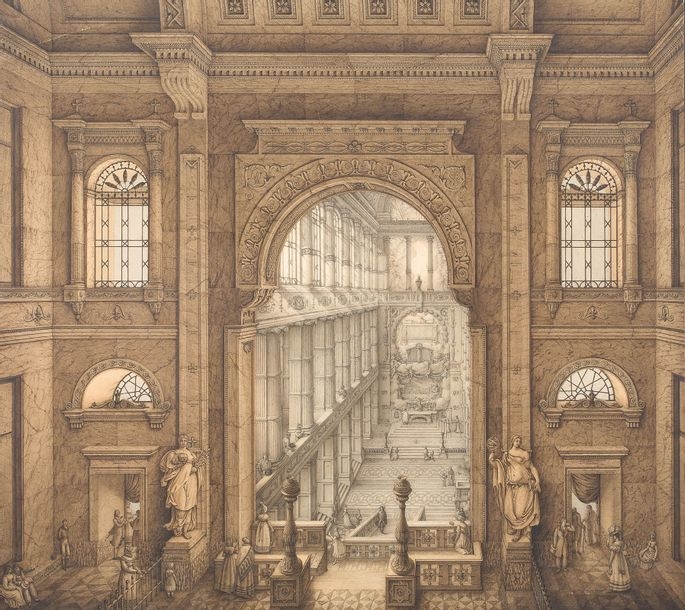 Jean-Jacques Lequeu | Architectural Project for a Church | MutualArt