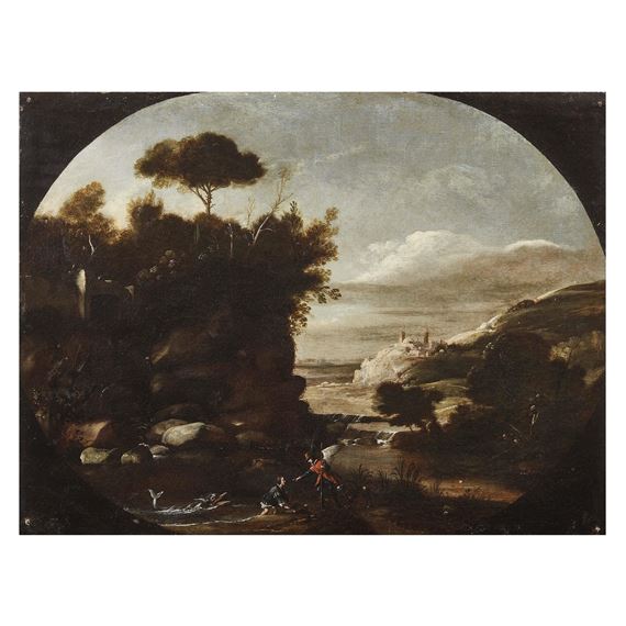 Filippo Napoletano | LANDSCAPE WITH JONAH AND THE WHALE (17th Century ...