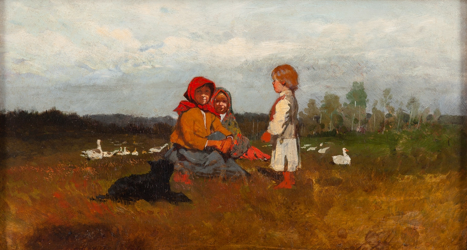 Antoni Piotrowski | Little shepherds (1876) | MutualArt