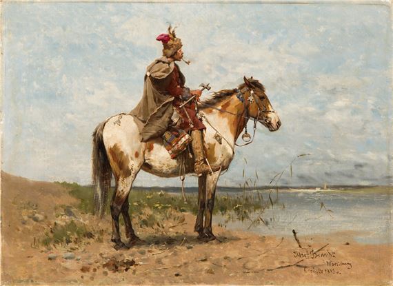 Józef Brandt | Cossack on a horse (1883) | MutualArt