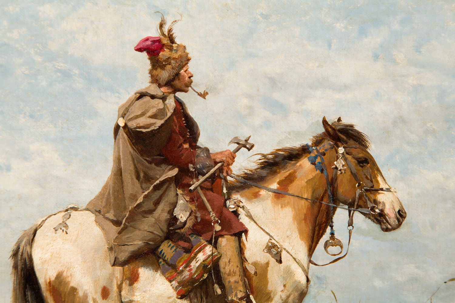 Józef Brandt | Cossack on a horse (1883) | MutualArt