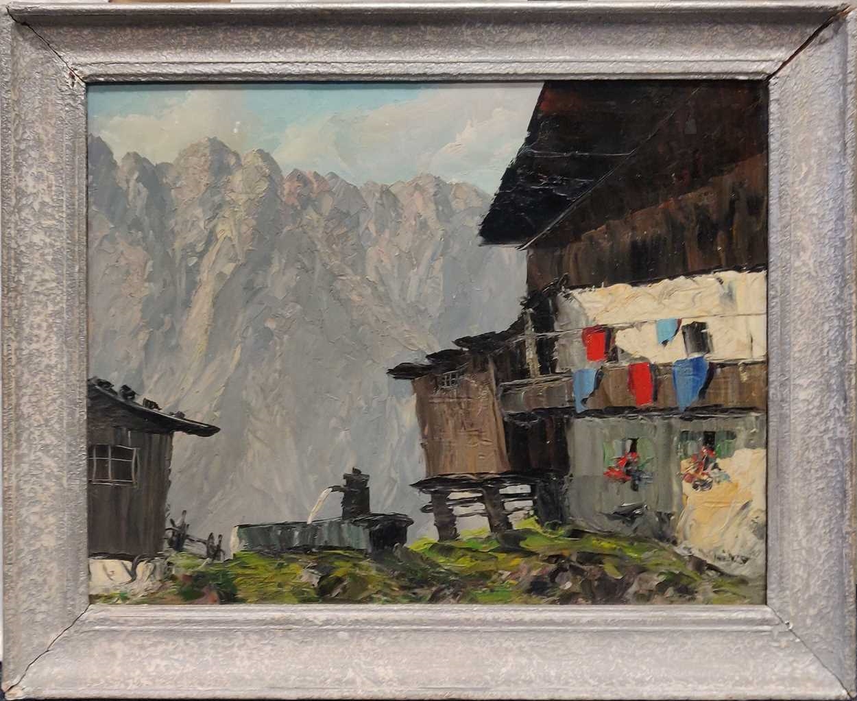 Oskar Mulley | farmhouses in an alpine landscape | MutualArt