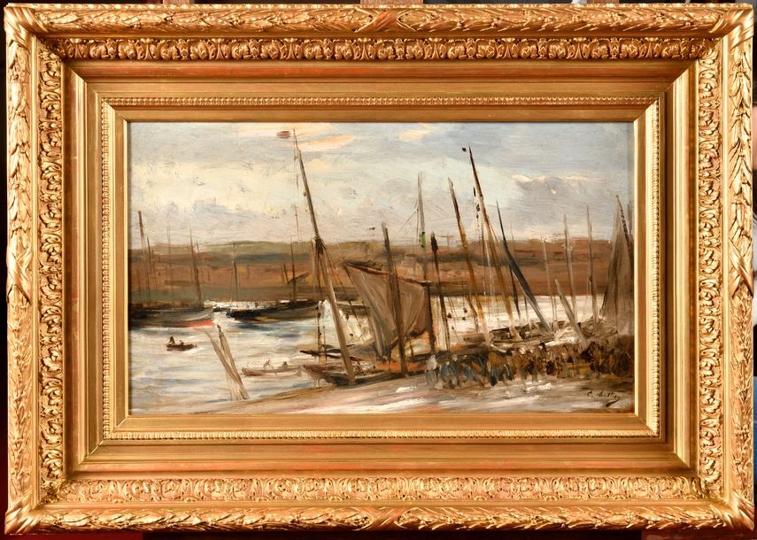 Emile Louis Mathon | On the Quay of Henri IV in Dieppe (1875) | MutualArt