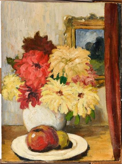 Modernist School, 20th Century | Nature morte aux dahlias | MutualArt
