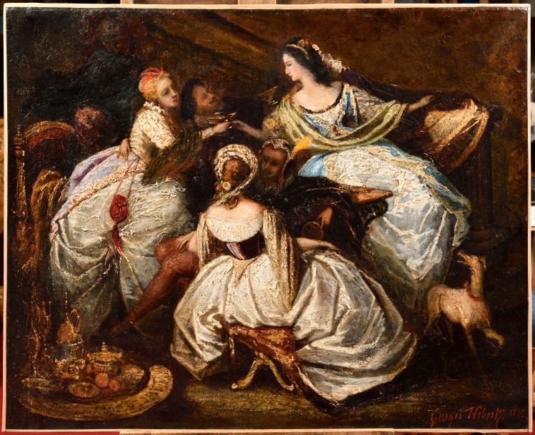 Jean-Baptiste Georges - HEBERT | The conversation (1862) | MutualArt