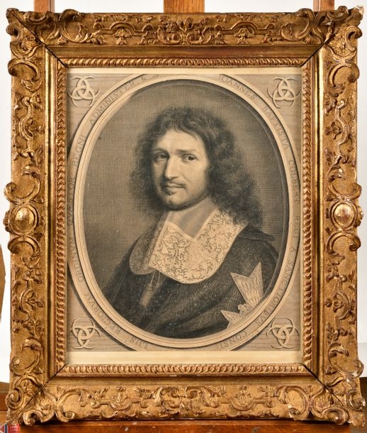 Robert Nanteuil | Oval view burin representing Jean-Baptiste Colbert ...