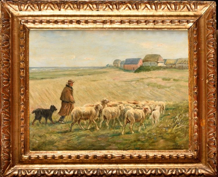 Albert Charpin | Shepherd and his flock | MutualArt