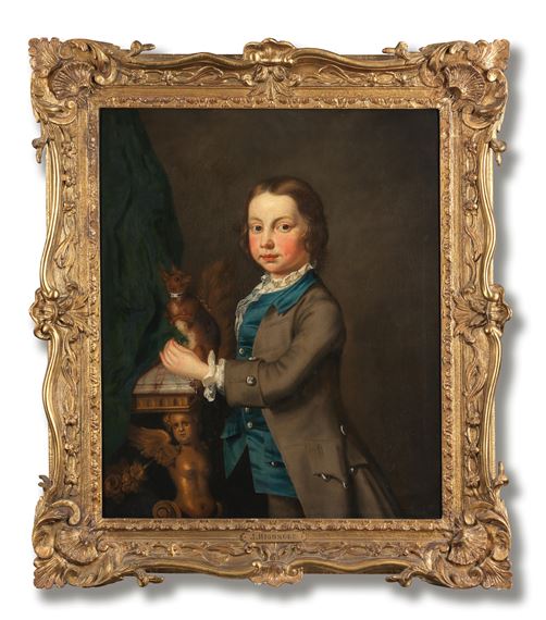 Joseph Highmore | Portrait of young boy in a grey coat and blue ...
