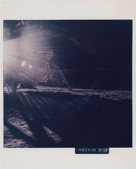 NASA | Apollo 12] The rising Sun illuminating the LM Intrepid after its ...