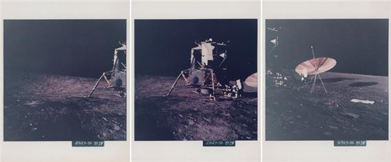 NASA | Apollo 12] 3-part panorama of Alan Bean and the LM Intrepid at ...