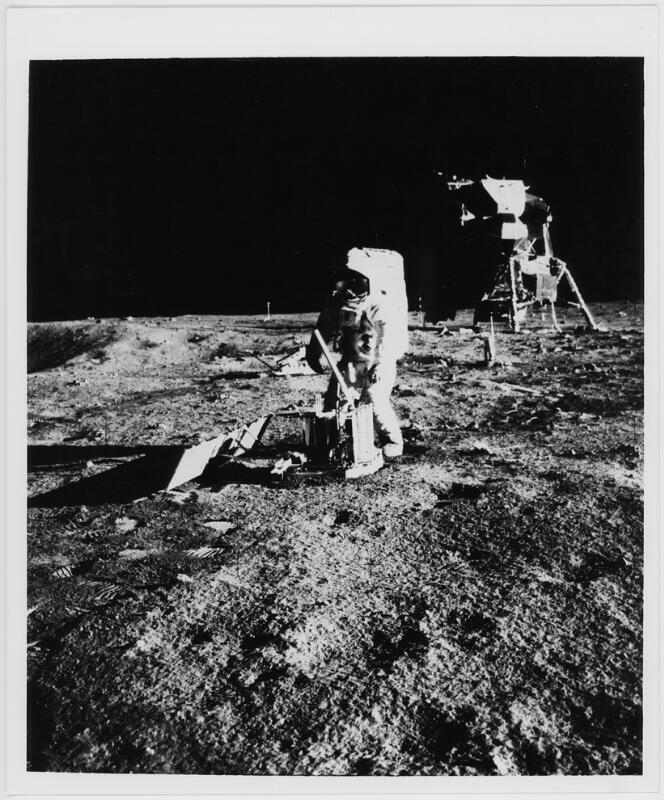 NASA | Apollo 11] Buzz Aldrin posing for a “tourist” photograph at the ...