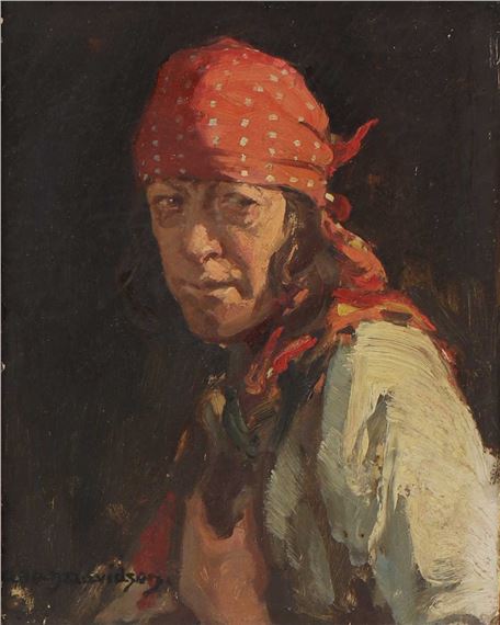 Allan Davidson | Portrait of a gypsy (1913) | MutualArt
