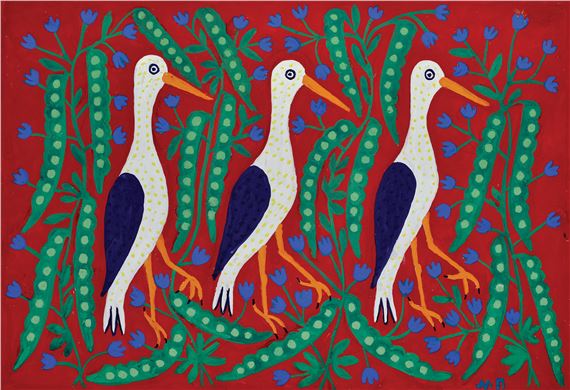 Maria Prymachenko | Three storks walk across Ukraine..., 1992 (1992 ...