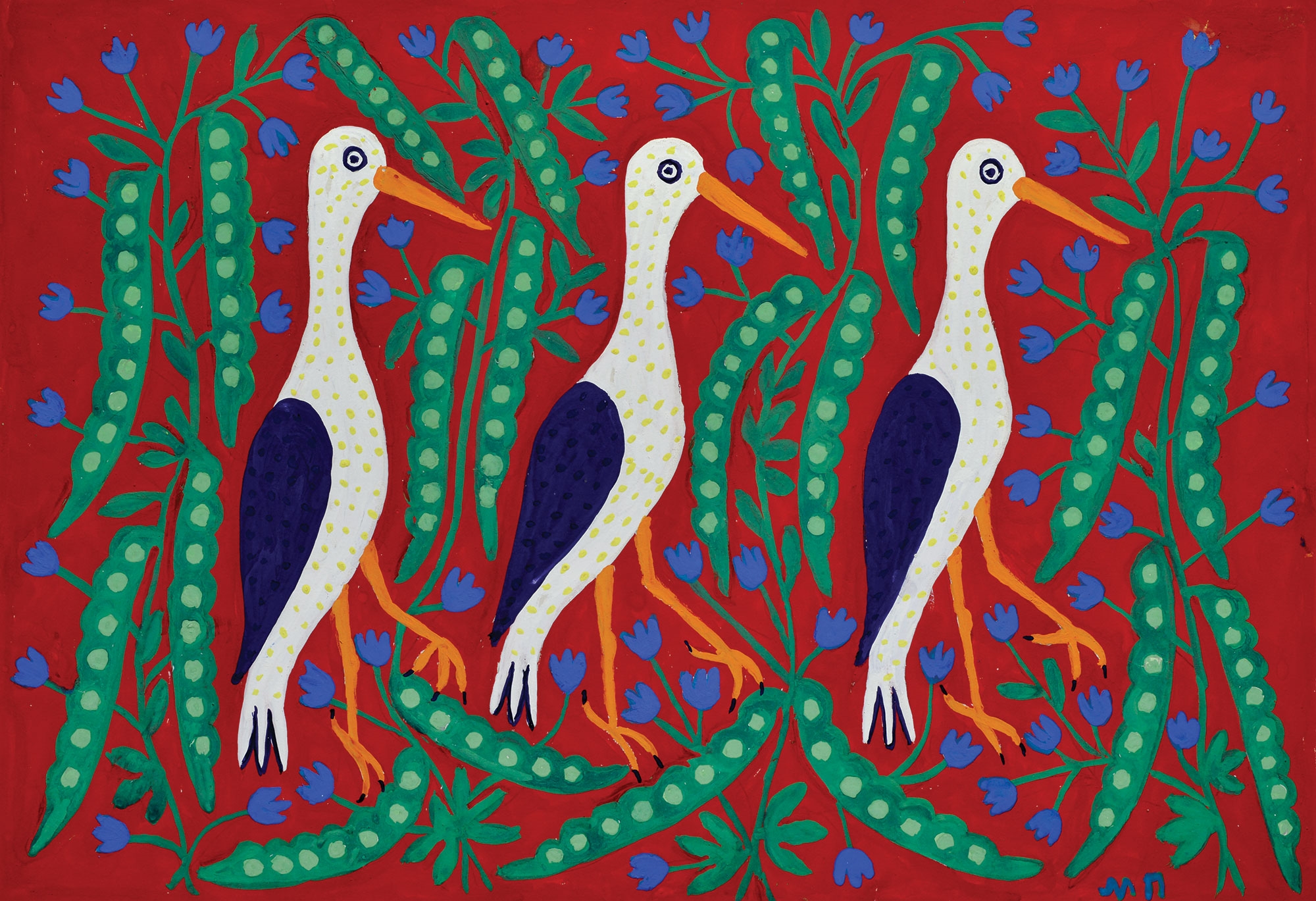 Maria Prymachenko | Three storks walk across Ukraine..., 1992 (1992 ...