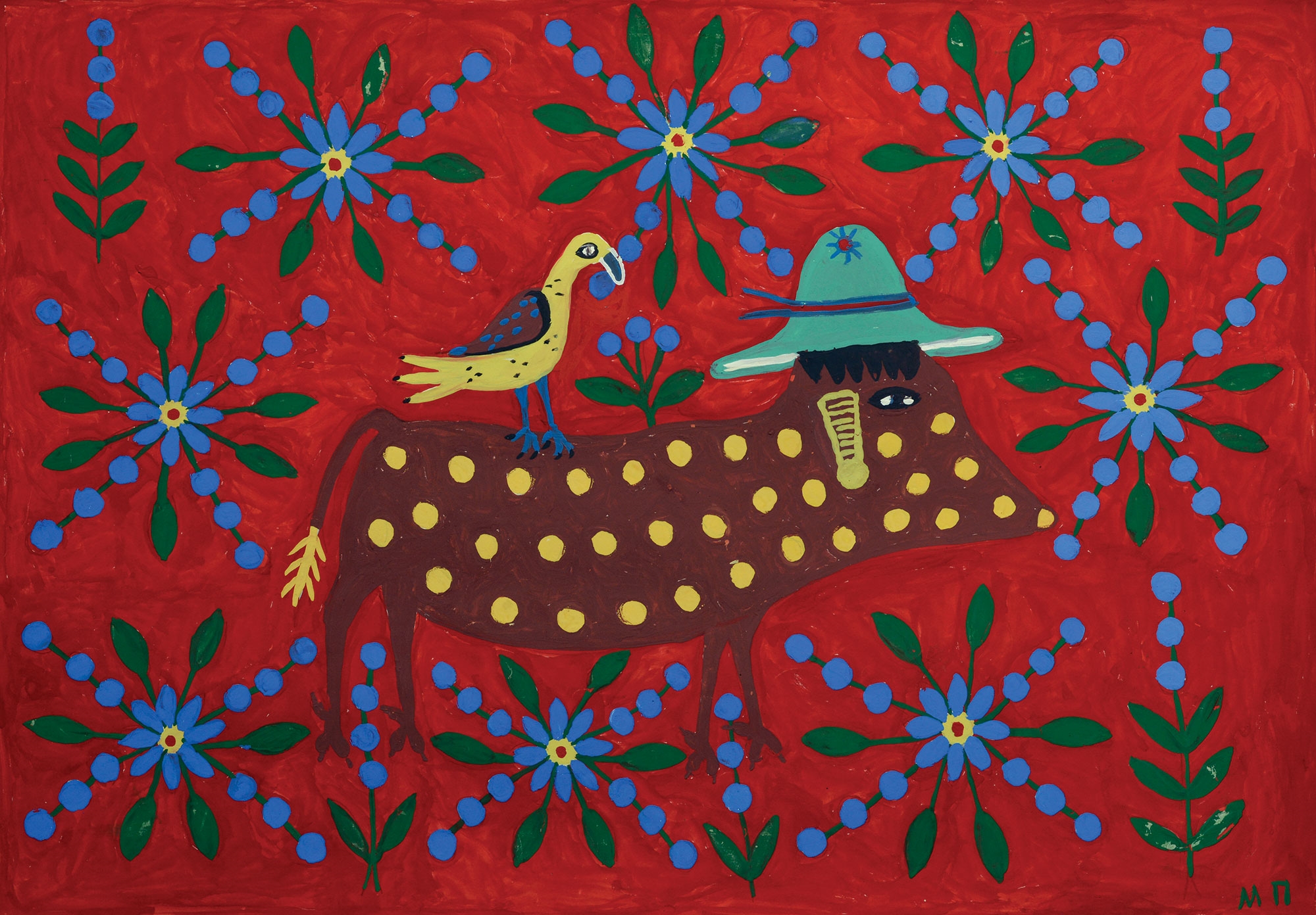 Maria Prymachenko | The Bull of the Triplets carries the Eagle, 1994 ...