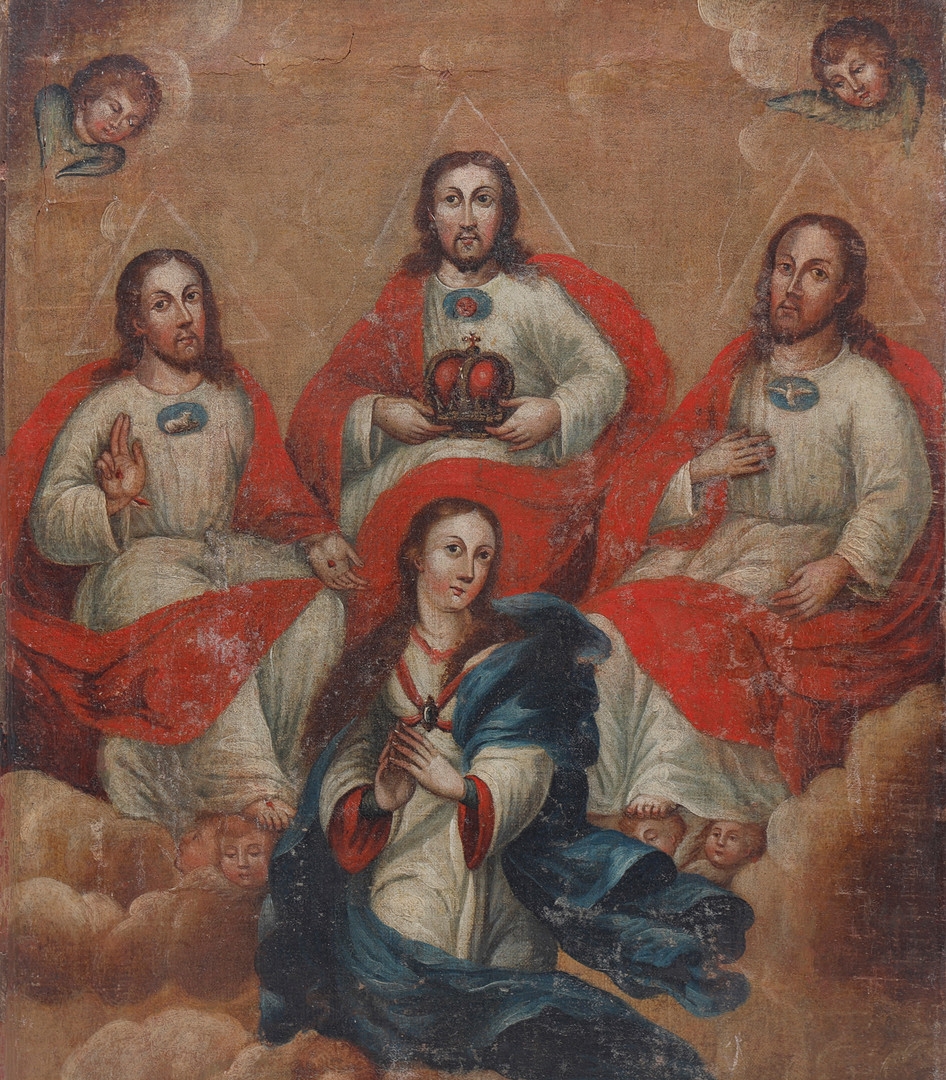 Mexican School, 18th Century | Trinity with the Immaculate. | MutualArt