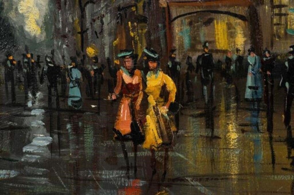 John Bentz | Painting of Paris? Street Scene | MutualArt