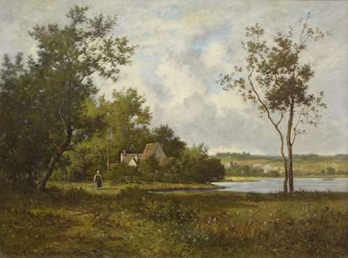 Léon Richet | Calm forest lake | MutualArt