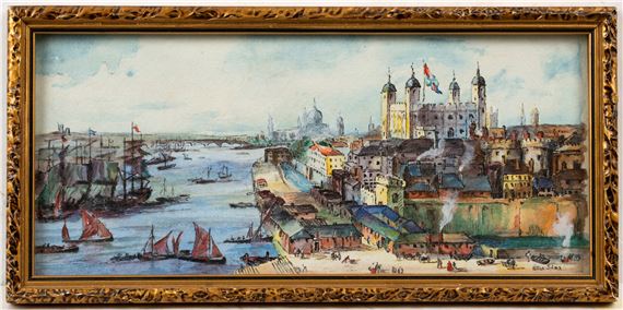 Ellis Silas | The River Thames with Tower of London (1883) | MutualArt