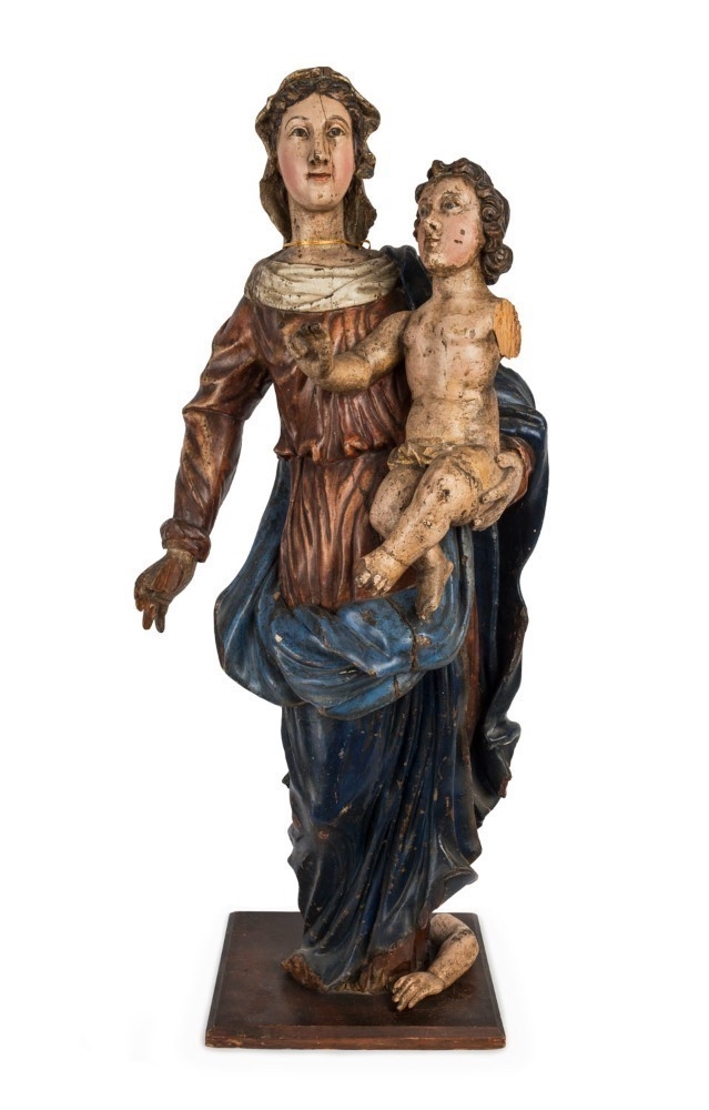 French School, 18th Century | Virgin Mother and Child religious statue ...