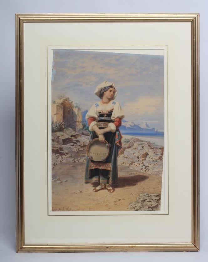 Carl Werner | Neapolitan Woman in Traditional Costume (1861) | MutualArt
