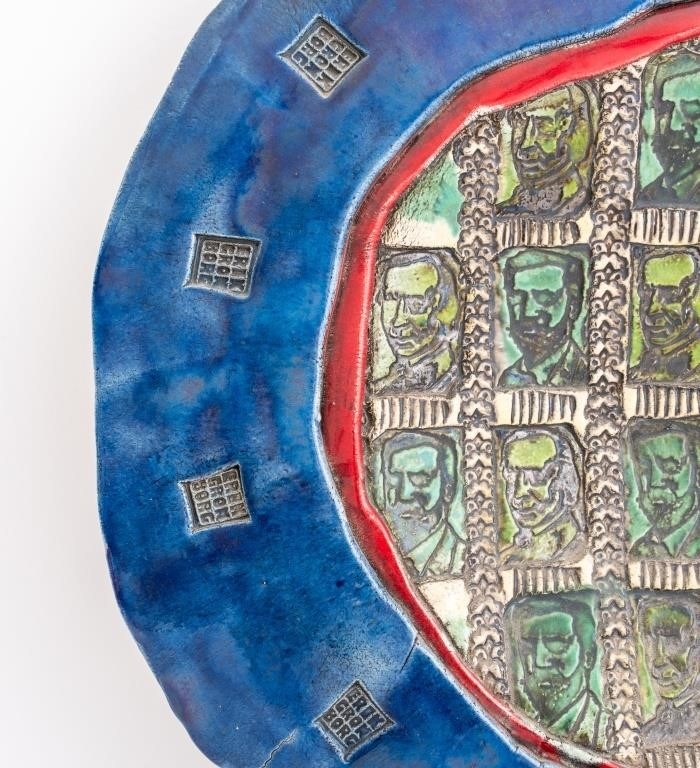 Erik Gronborg | Wall sculpture depicting presidential faces in a pop ...