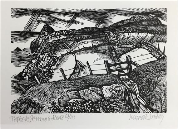 Kenneth Arthur Lindley | “Paths To Strumble Head”, landscape of ...