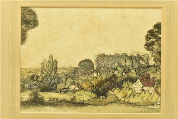 George Clausen | A VILLAGE AMONG TREES | MutualArt