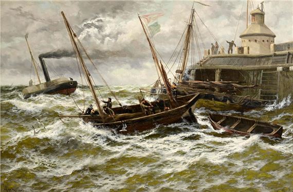 Thomas Rose Miles | Towing Out Against Wind and Tide, Yarmouth Haven ...