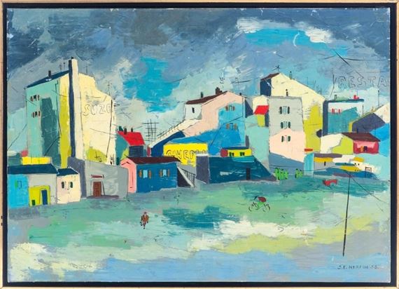 Jean E. Nerfin | A French cityscape (Circa 1958) | MutualArt