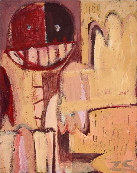 Zoe Sernack | Untitled (Abstract landscape with figure in background ...