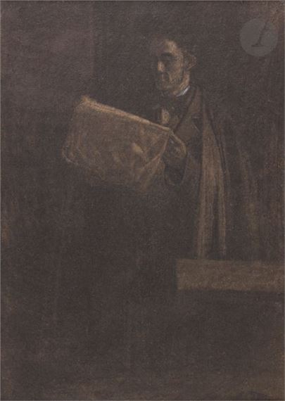 Charles Sellier | Portrait of a man with a newspaper | MutualArt