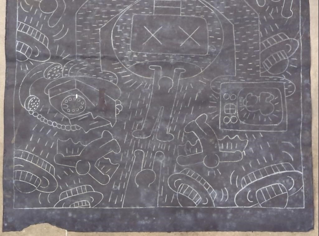 Keith Haring | Original Chalk in Manner of Keith Haring 35 x 27 | MutualArt