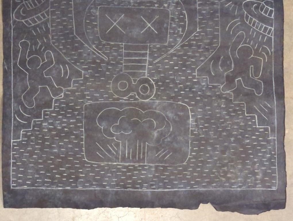 Keith Haring | Original Chalk in Manner of Keith Haring 35 x 27 | MutualArt