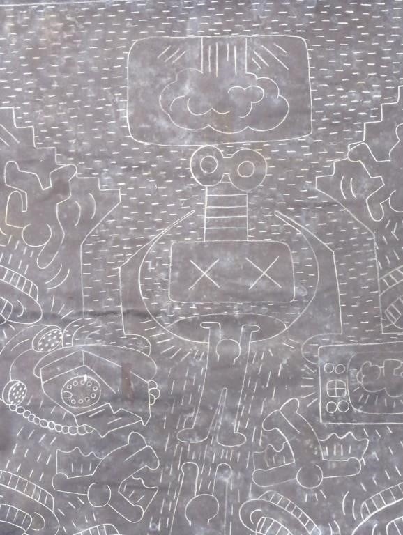 Keith Haring | Original Chalk in Manner of Keith Haring 35 x 27 | MutualArt