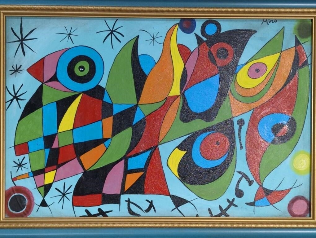 Joan Miró | Original in the Manner of Joan Miro Canvas | MutualArt